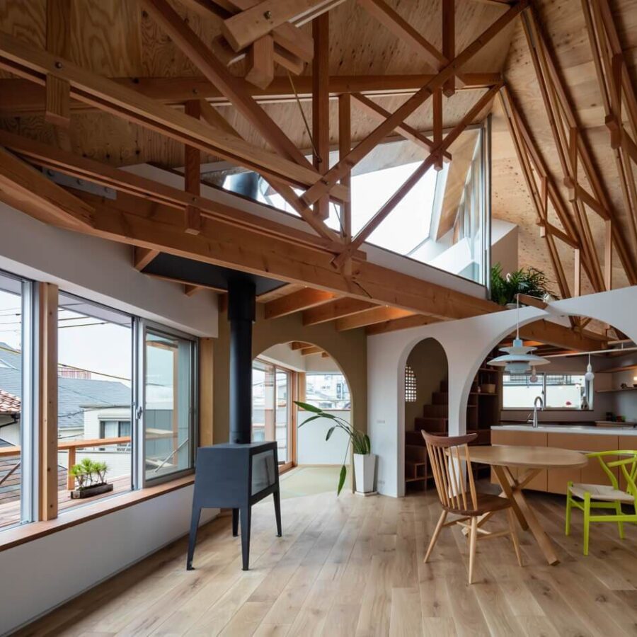 Hat House Features a Playful Interior Composed of Oddly-Shaped Rooms